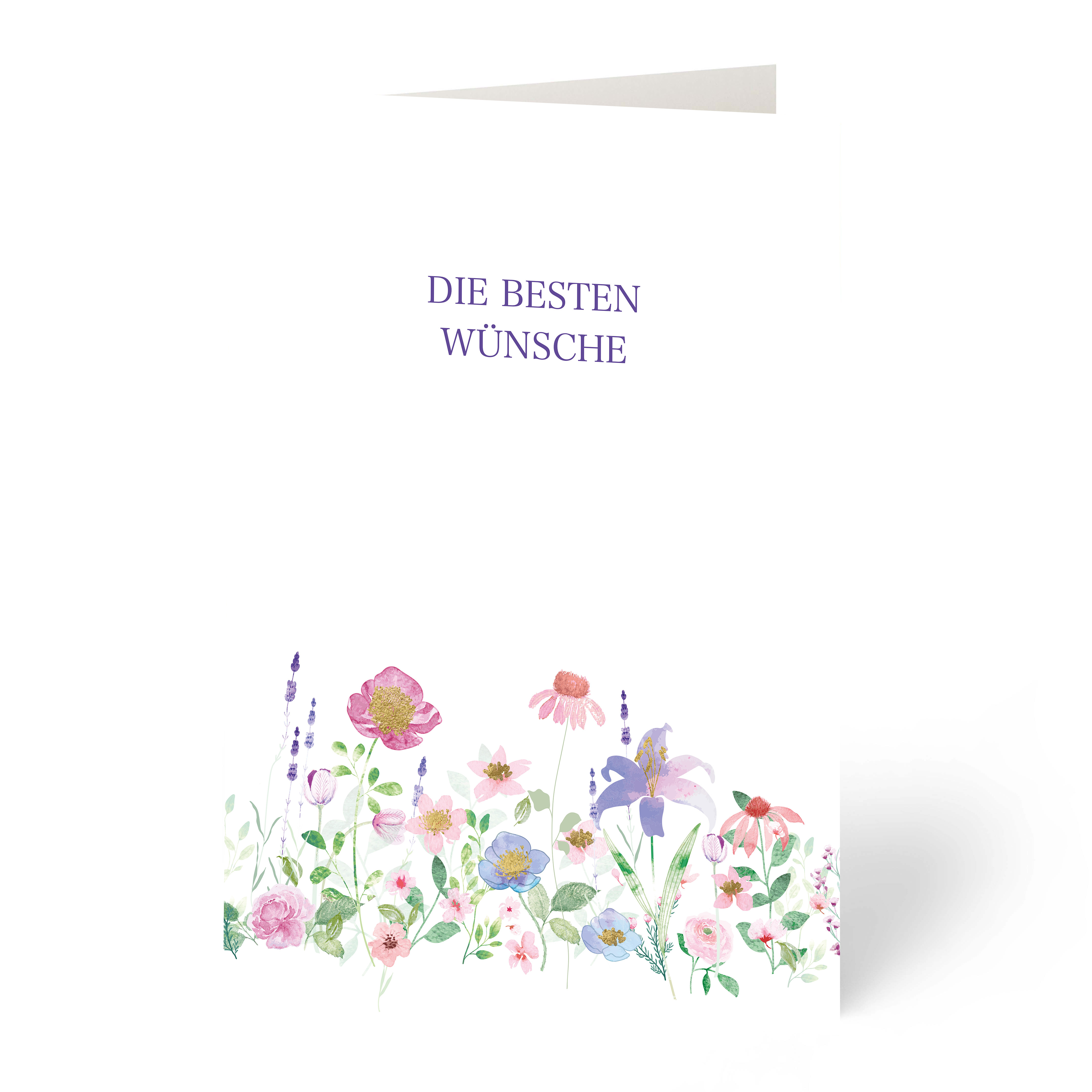 Glückwunschkarte bunte Blumenwiese Aquarell - Preuninger Karten